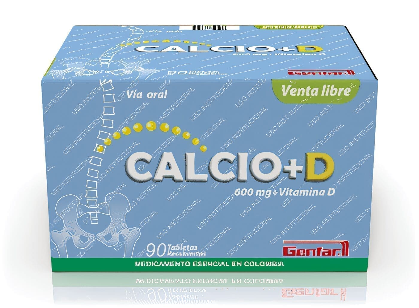 Calcio 600mg + Vitamina D 200 IU - Tabletas recubiertas